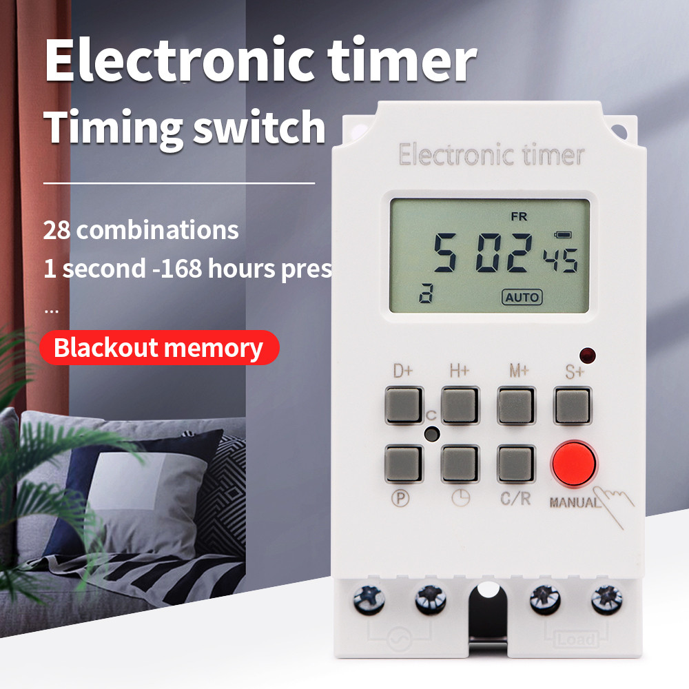 Jual Automatic Digital Timer Switch Relay 220v 25a Electronic Weekly 7days Minutes Second 168