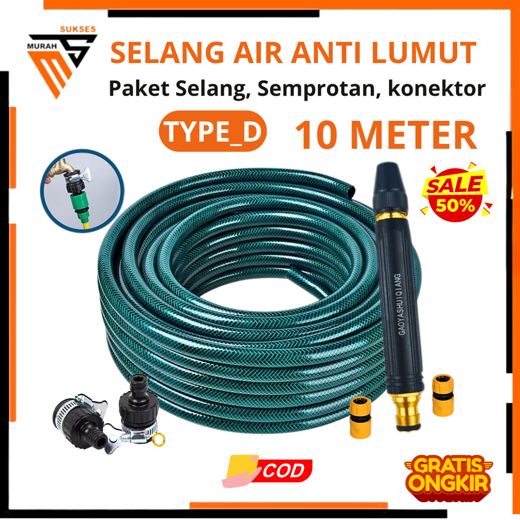 Jual SEPAKET SEMPROTAN SELANG AIR ANTI LUMUT 10 METER 1 ROL JET SPRAY ...