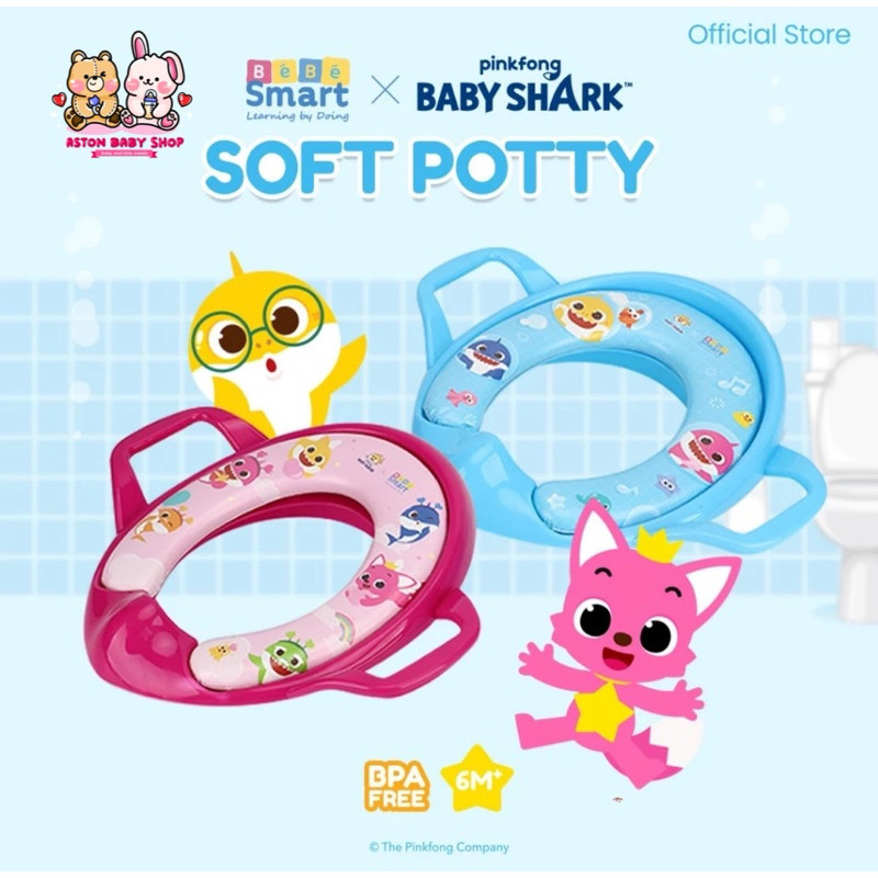 Jual Bebe Smart Soft Potty Seat with Handle Pinkfong Babyshark ...