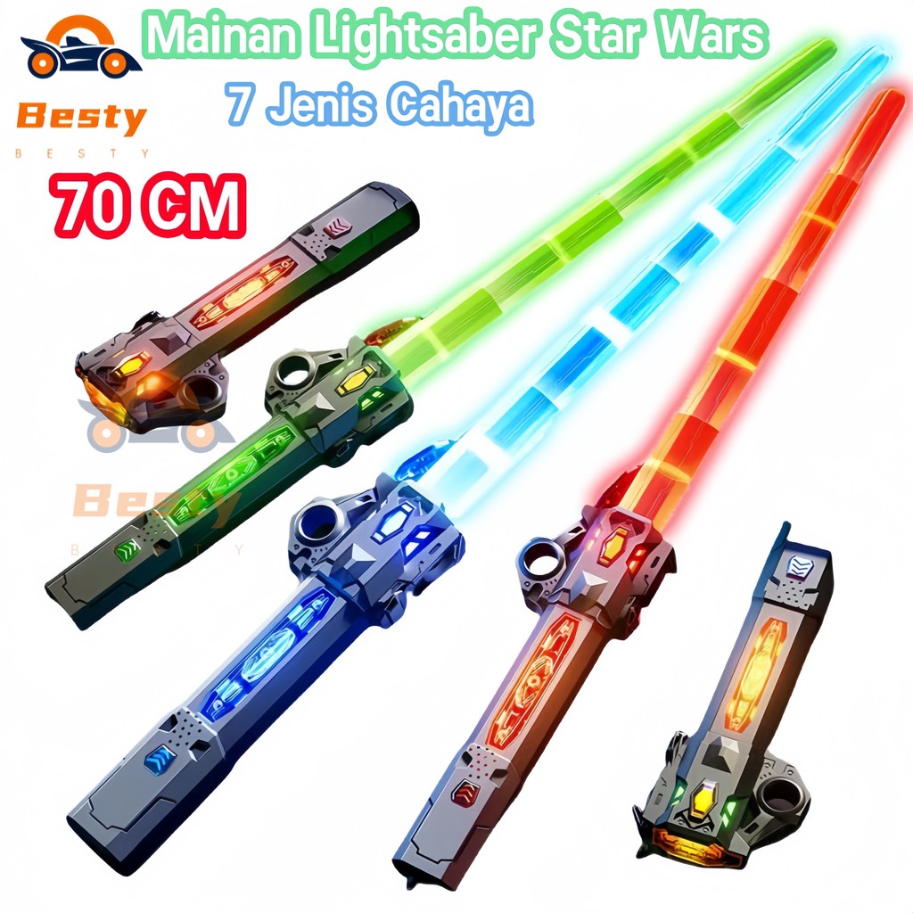 Jual Besty Mainan Lightsaber Star Wars Laser Ditarik Lightsaber Ada ...