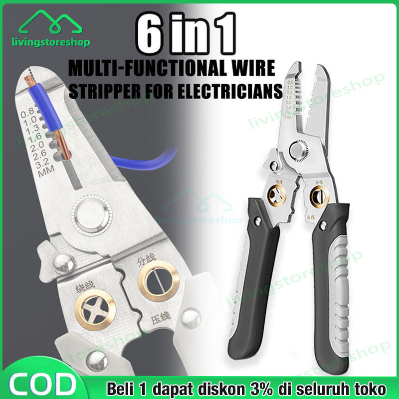Jual 【6in1】Tang Multifungsi/Tang Serbaguna Multifungsi/Tang Kupas Kabel ...
