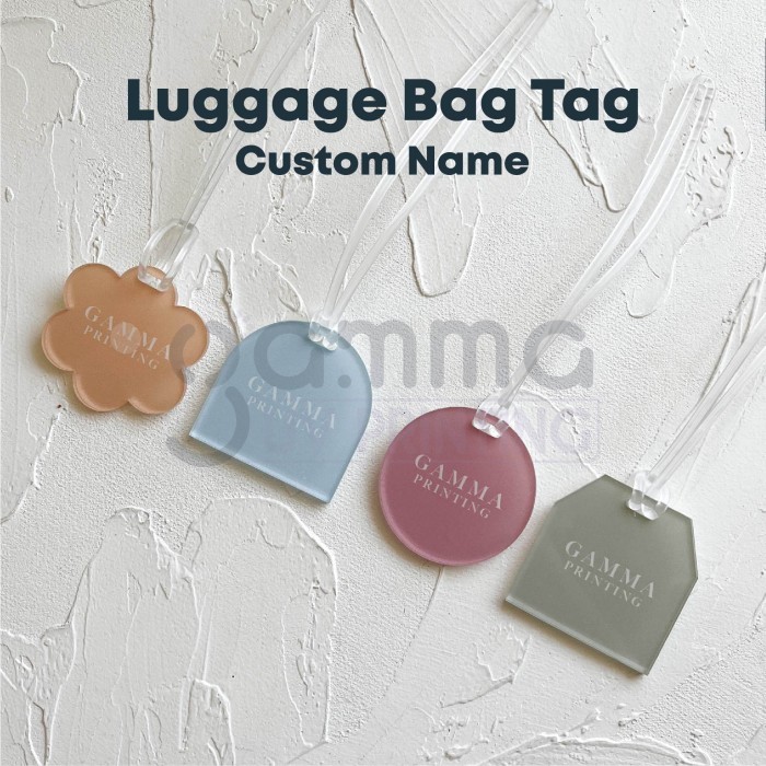 Jual Custom Luggage Tag Acrylic UV Print Nama / Gantungan Koper Akrilik ...