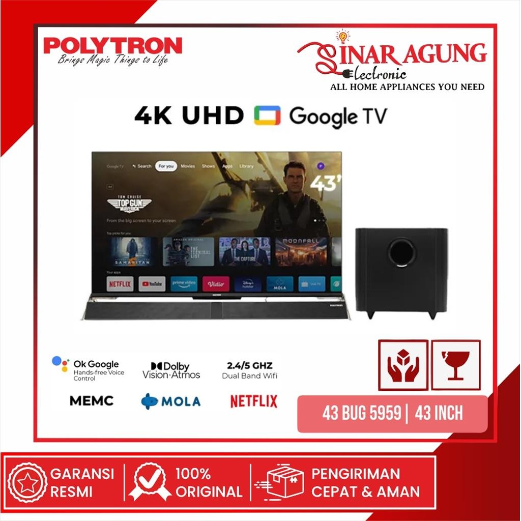Jual POLYTRON PLD-43BUG5959 / 43BUG LED SMART TV 43 INCH - GARANSI ...