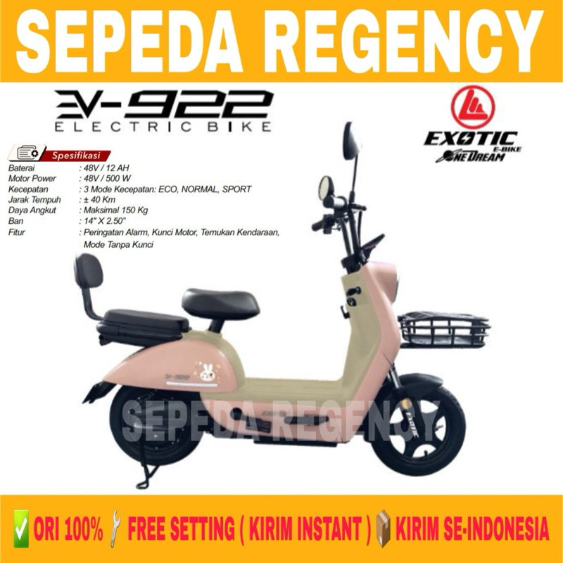 Jual Sepeda Listrik EXOTIC EV 922 Electric Bike 500 Watt By Pacific ...