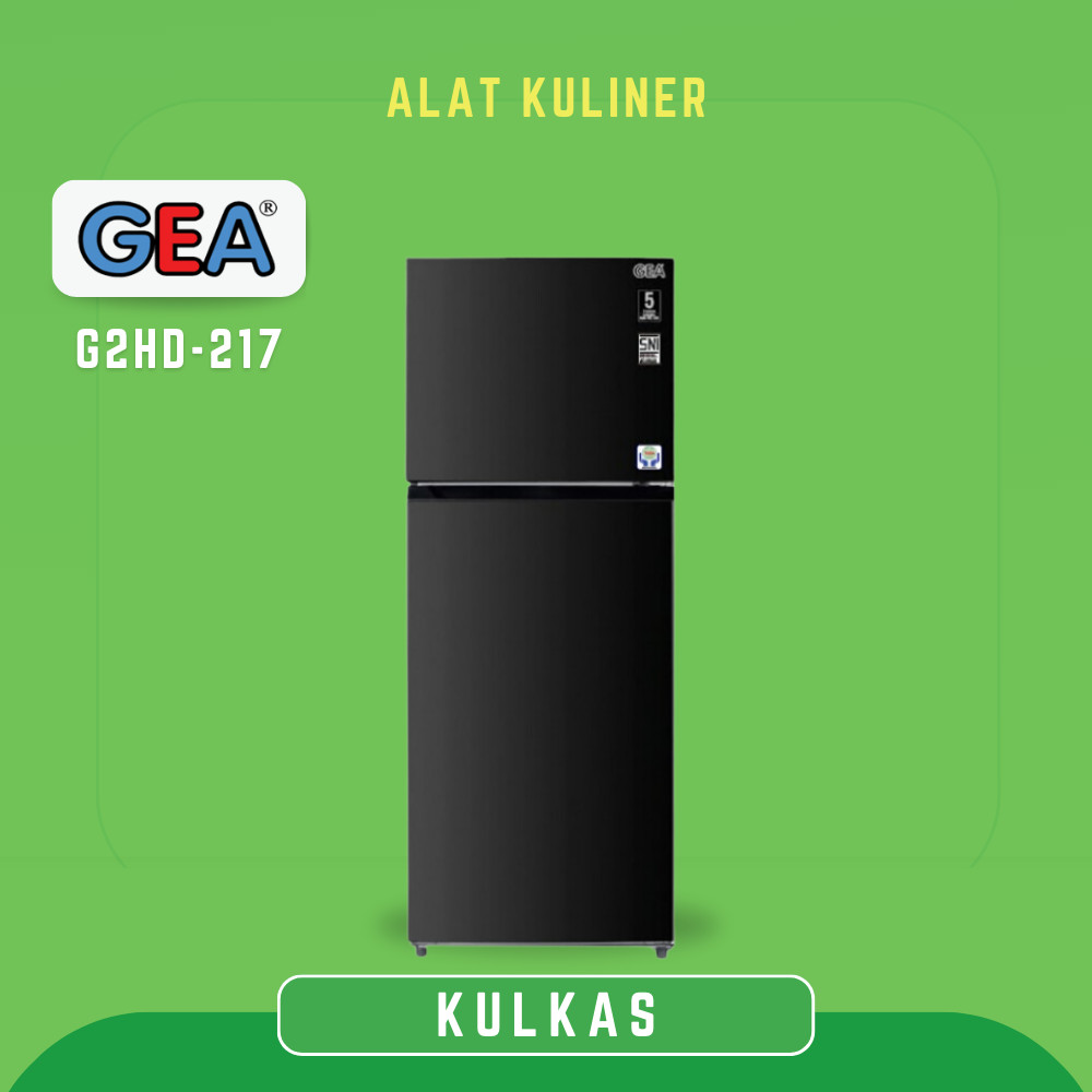 Jual KULKAS 2 PINTU GEA G2HD 217 G2HD-217 TOP MOUNT FRIDGE FREEZER INOX ...