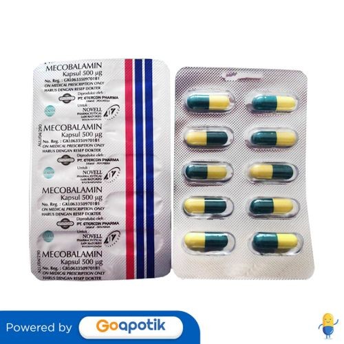Jual Mecobalamine Novell 500 Mcg Strip 10 Kapsul | Shopee Indonesia