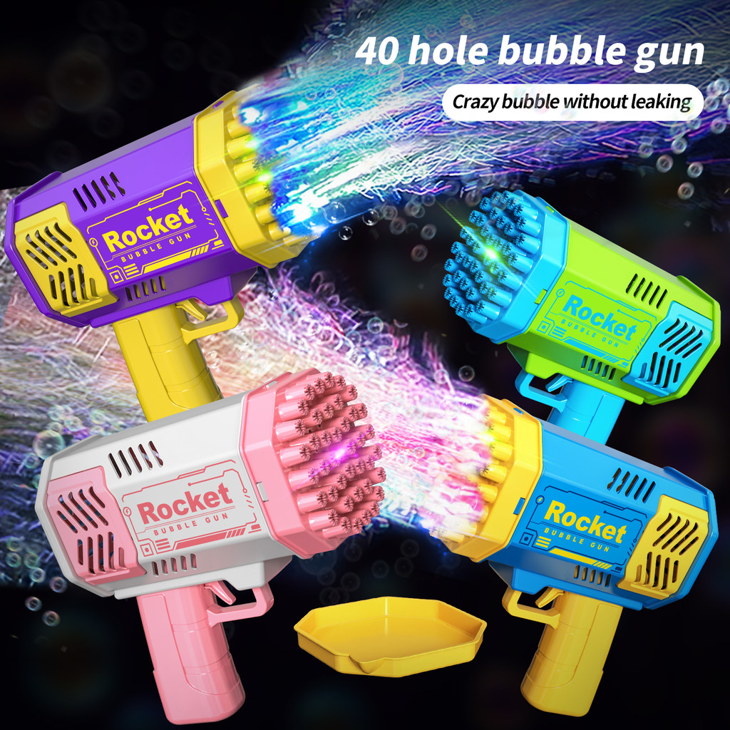 Jual One Pack Of Children's 40 Holes Rocket Launcher Handheld Portable Electric Automatic Bubble ...