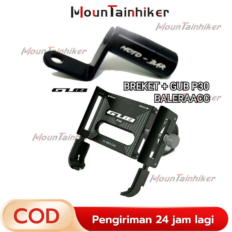 Jual Holder Hp Di Motor Besi Alluminium Stang GUB P30 Phone Stand Penyangga Pegangan Handaphone ...