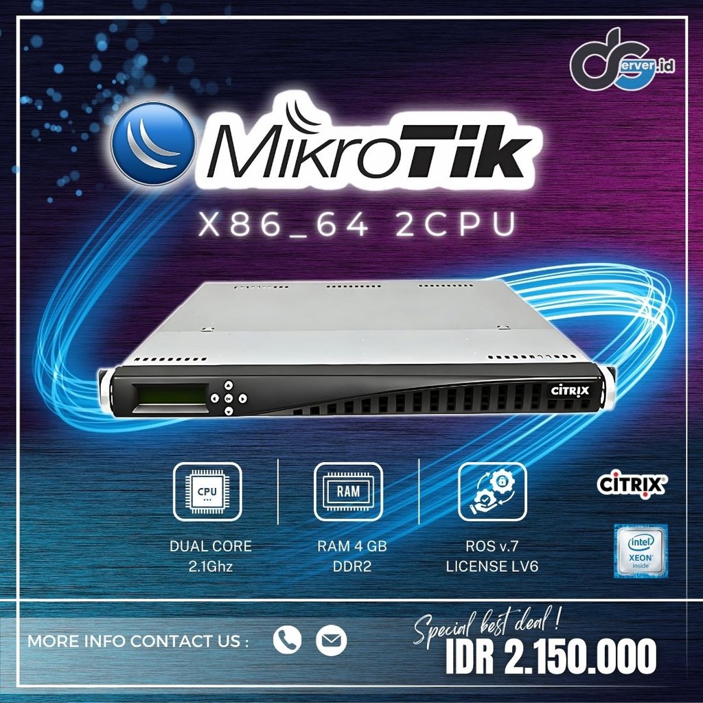 Jual Mikrotik x86 2CPU ROS v.7 License Level 6 Hemat Daya | Shopee Indonesia