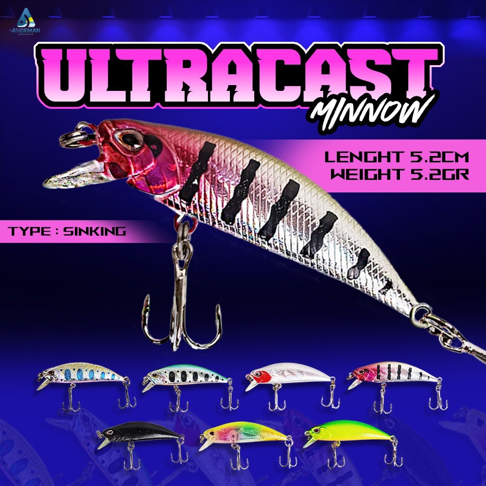 Jual Minnow Sinking Ultracast | Umpan Casting Ultralight Minnow 5 Gram | Shopee Indonesia