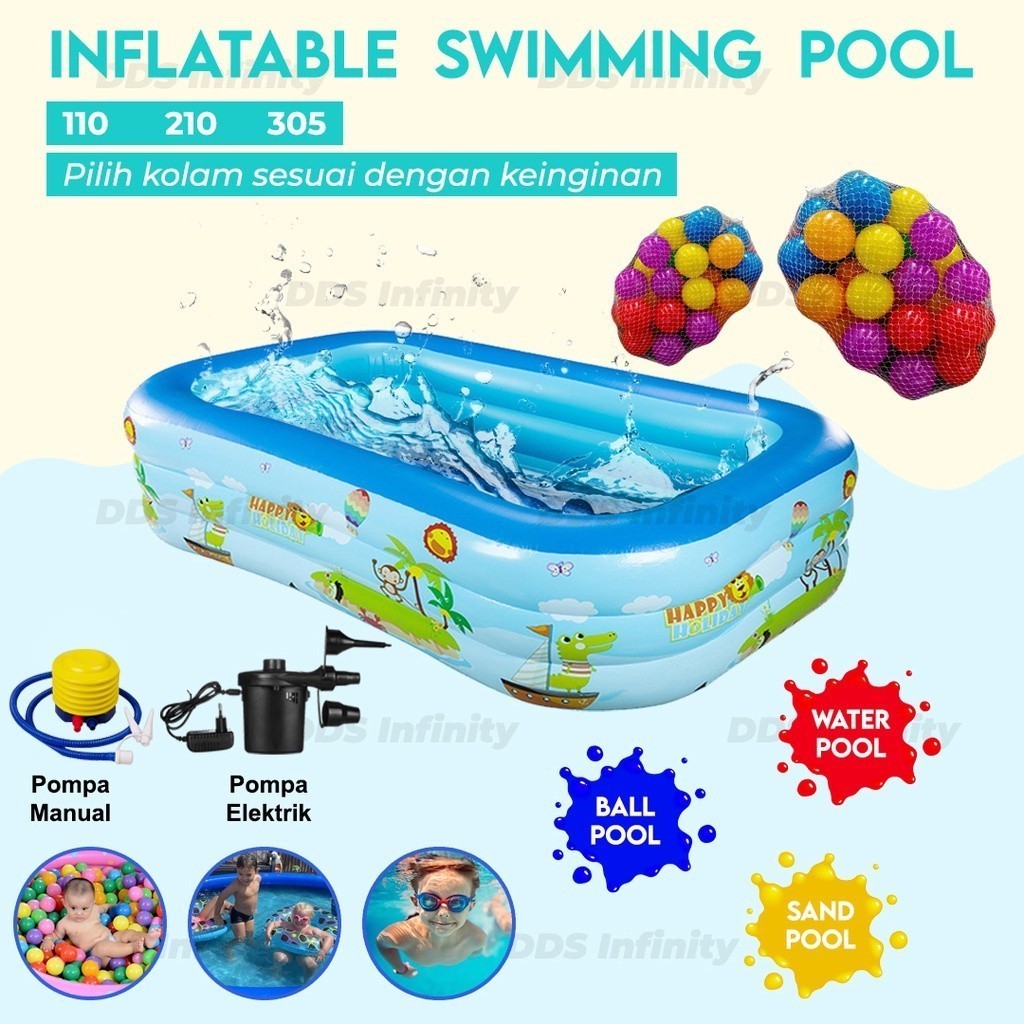 Jual Kolam Renang Anak Jumbo PVC 3ring / Kolam Mandi Bola Inflatable ...