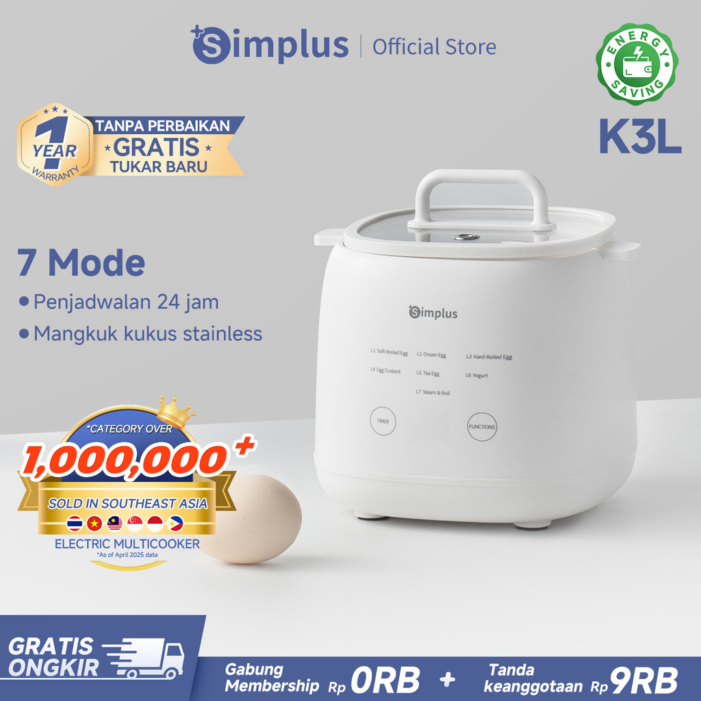 Jual Simplus Kukusan Telur Multifungsi Pengukus Telur 7 Mode Penjadwalan 24 Jam Layar Digital ...