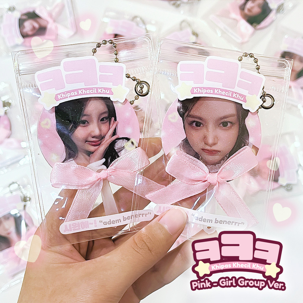 Jual Pretty Pink Girl (KKK) Uchiwa Mini Keychain FANMADE Ahyeon Carmen ...