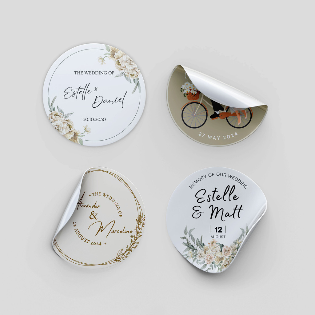 Jual [ISI sd 140pcs] Aneka Sticker Souvenir Bulat Stiker Wedding ...
