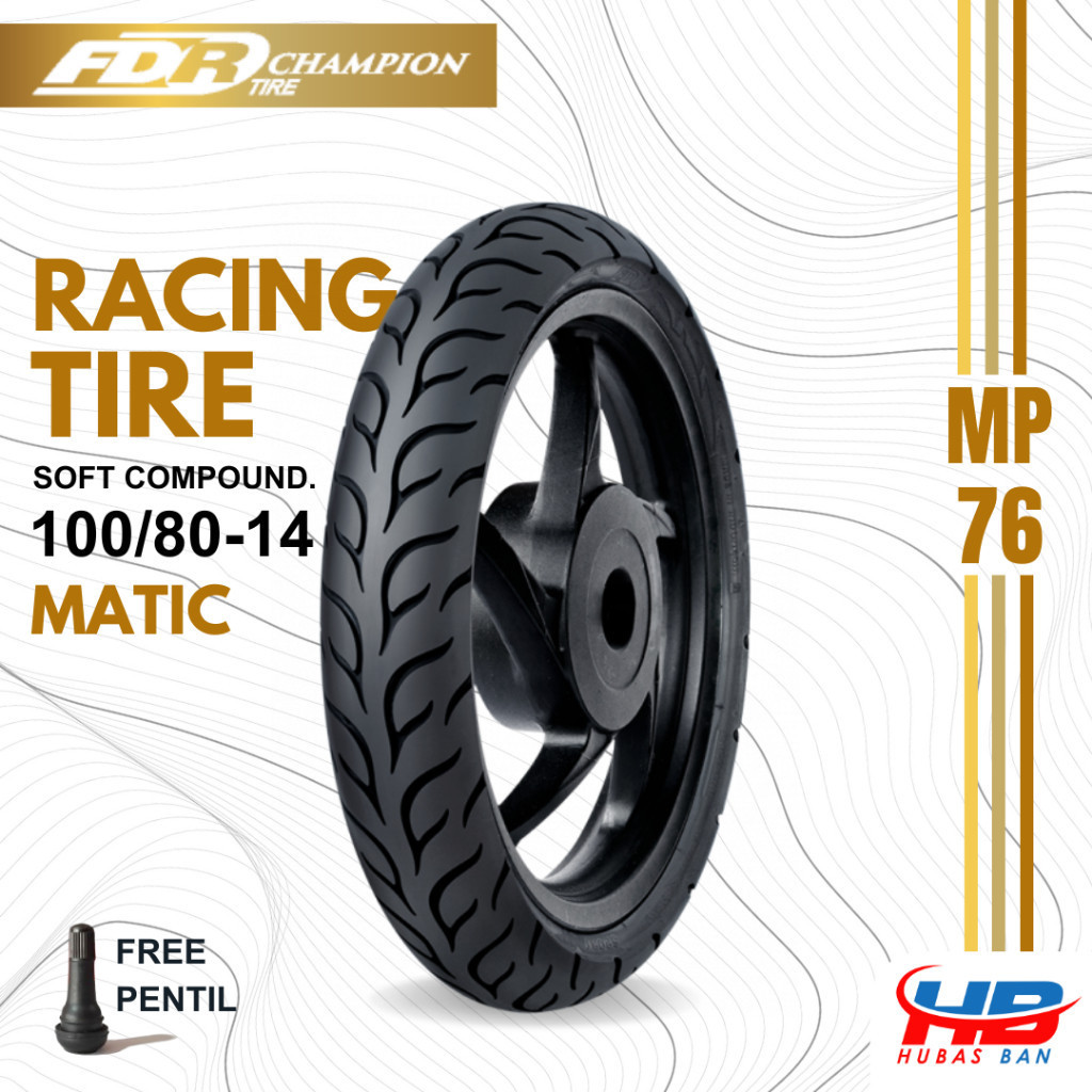 Jual Ban Soft Compound FDR MP76 100/80-14 Tubeless Racing tire Matic ...