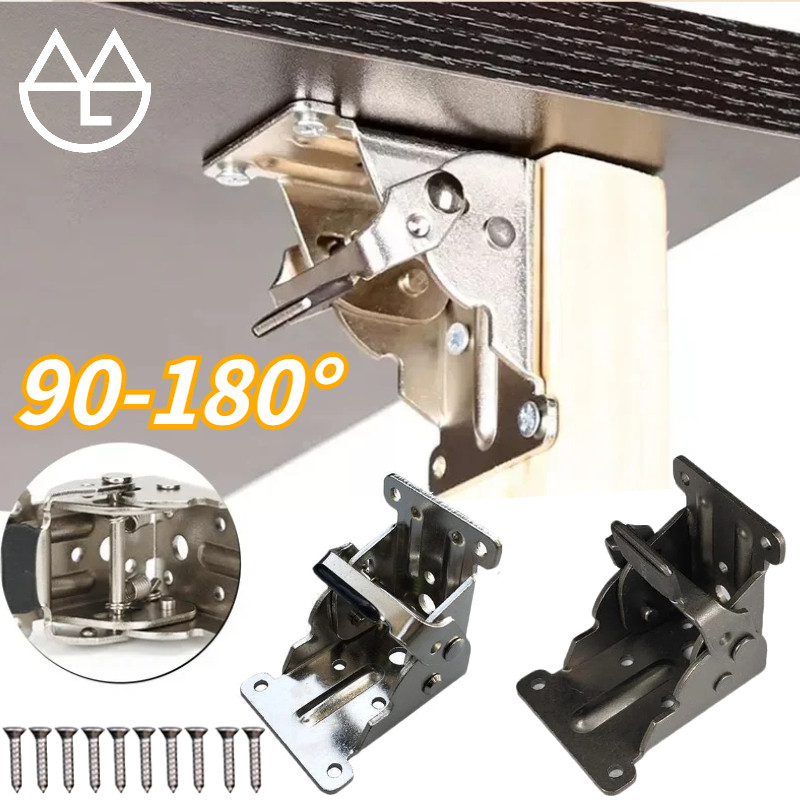 Jual 90-180° Bracket Siku Kaki Lipat Engsel Besi Pencet Tekan Untuk ...