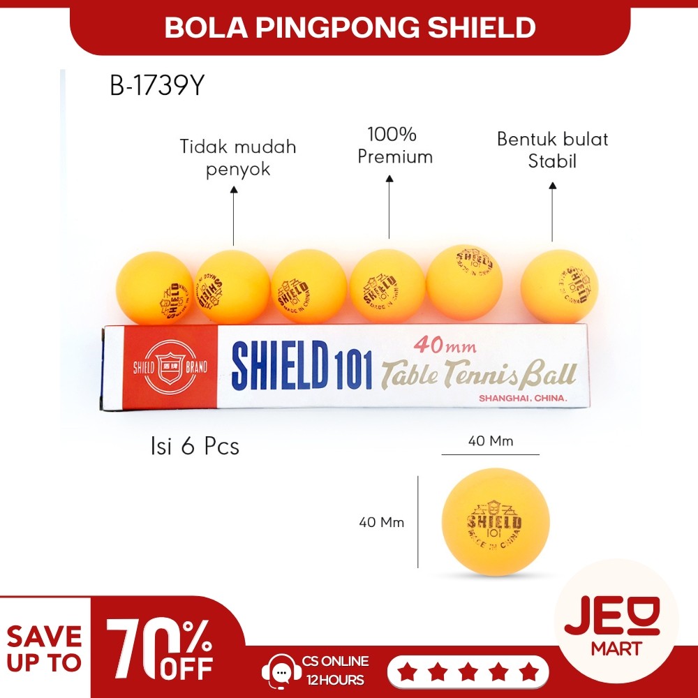 Jual Bola pingpong / Bola tenis meja blue shield 101 isi 6 pcs + Bat Pingpong Tenis Meja ...