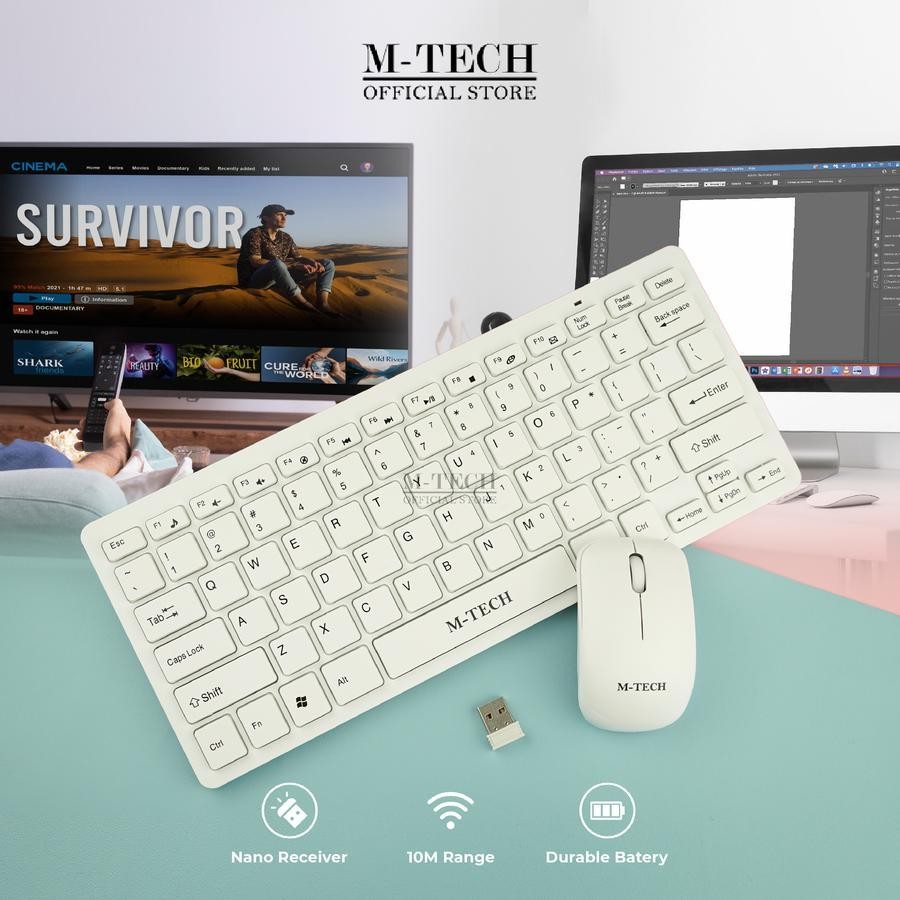 Jual MTECH Keyboard Mouse Combo Mini Multimedia STK-03 Support PC ...