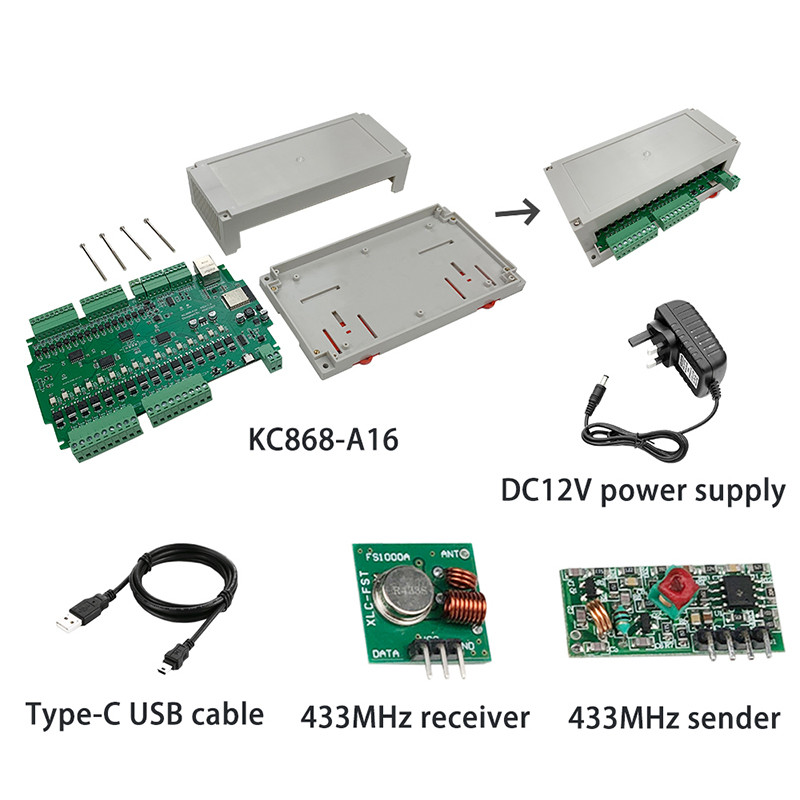 Jual A16 ESP32 ESPHome Relay Baord Support Ethernet WiFi I2C RF 433Mhz ...