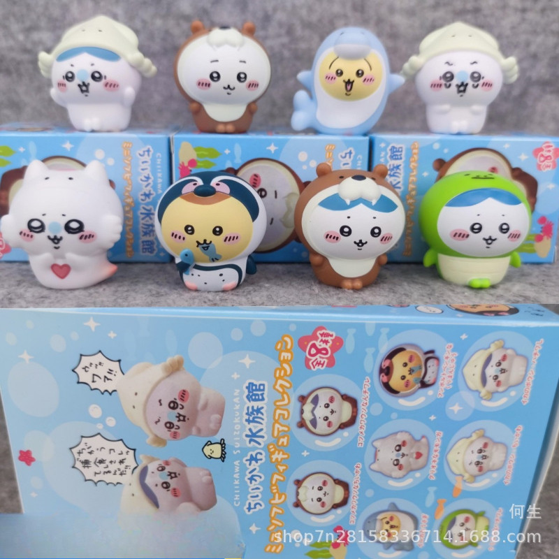 Jual MINISO 8PCS/set Chiikawa Aquarium Critter Mittens Action Figure ...