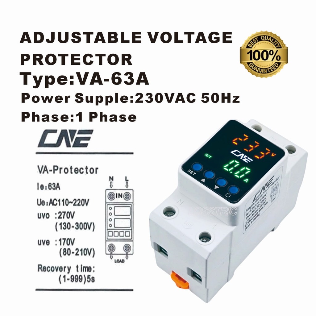 Jual VA-63A 220VAC 63A ADJUSTABLE VOLTAGE PROTECTOR | Shopee Indonesia