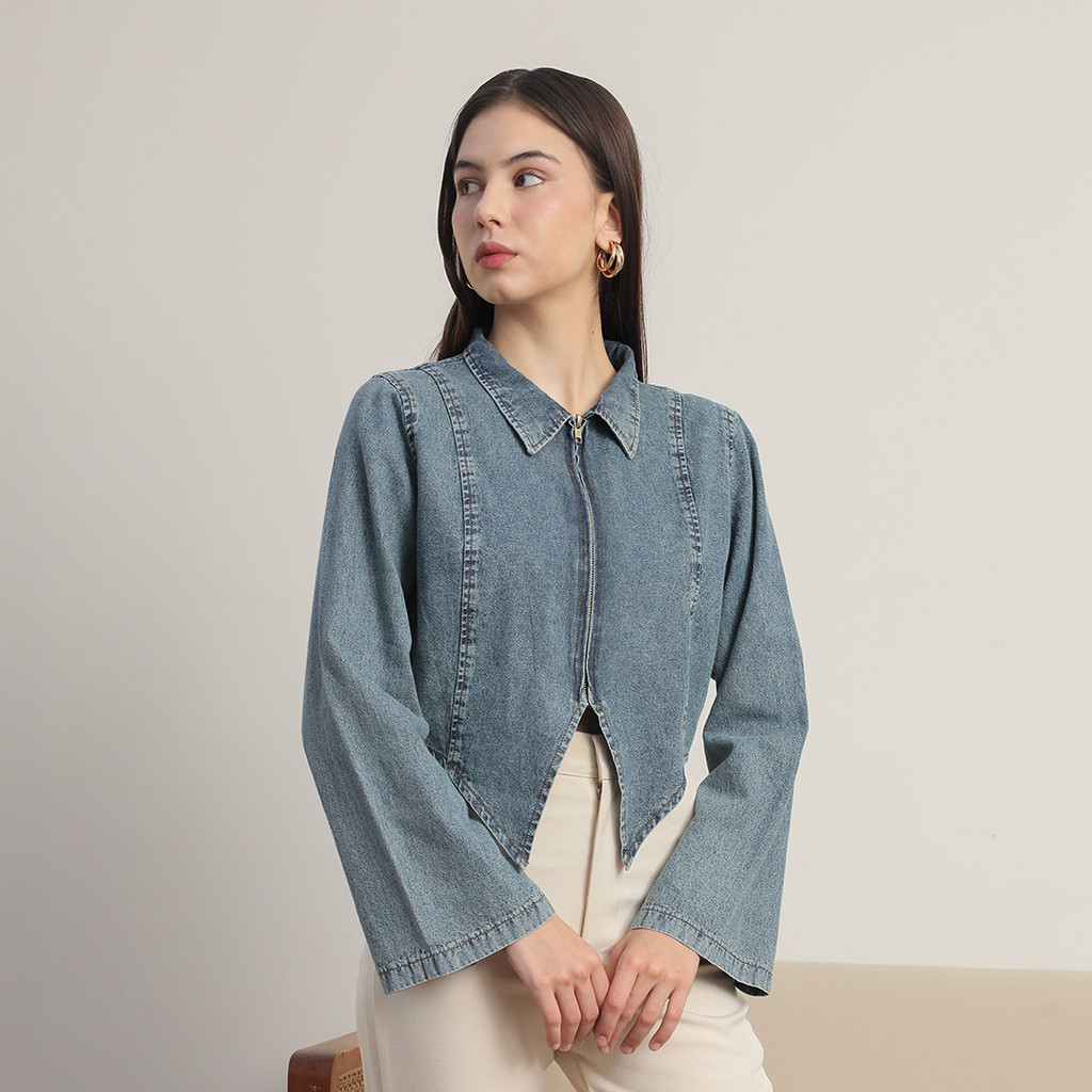 Jual [Tutuloph] Amora Outer Top | Top Wanita Denim Jeans - Denim ...