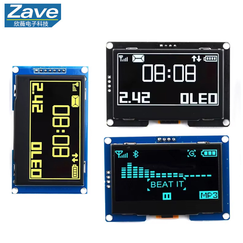 Jual 2.42" 2.42 inch OLED Display Module 128x64 LCD HD Screen Module SSD1309 7 Pin SPI/IIC I2C ...