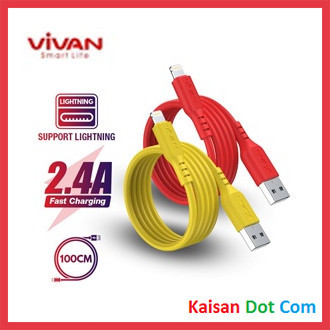 Jual KAI - Kabel Data VIVAN VSL100 iPhone 2.4A Silicone Quick Charger ...