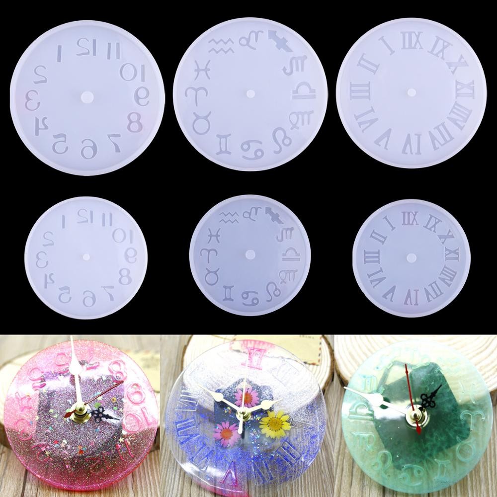 Jual Silicone Mold Clock Letter Molds For DIY Small Big Size Clock UV ...