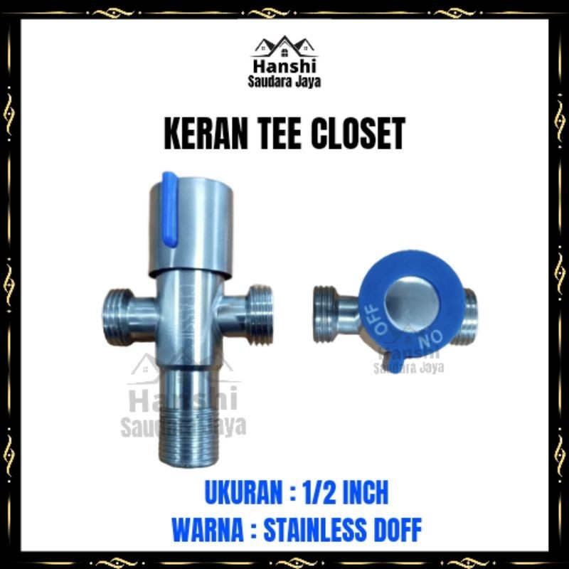 Jual Stop Kran Cabang T Kran TEE 1/2 inci Bahan Stainless Anti Karat ...