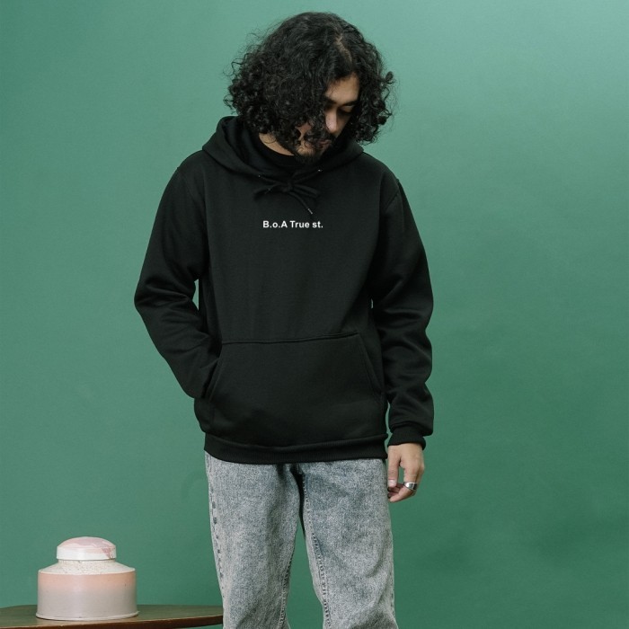 Jual UNKL347 Jacket Hoodie Hitam Model Simpel Bahan Fleece BUMA ...