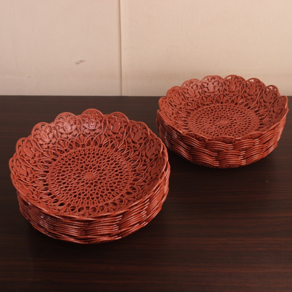 Jual PIRING PLASTIK ROTAN /LUSIN (12PCS) PIRING ROTAN BALI APP PLASTIK | Shopee Indonesia