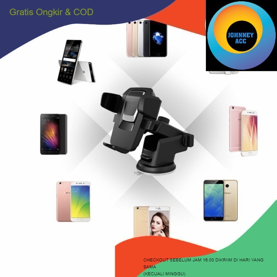 Jual JA HD-09 Car Holder Stand HP Tempel di Kaca Mobil HD09 Holder Hape ...