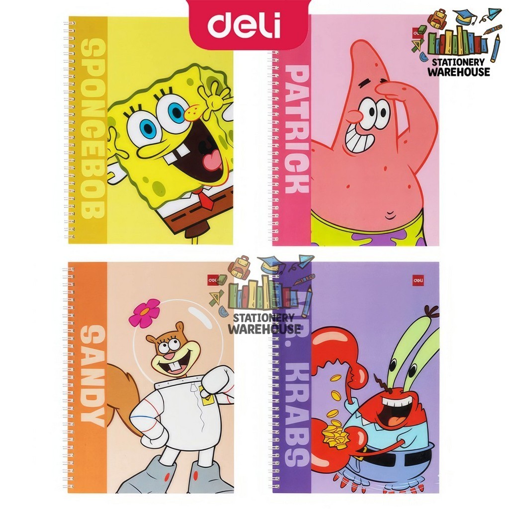 Jual Deli Notebook B5 ELB560 LB560 Spiral Spongebob Squarepants Buku ...