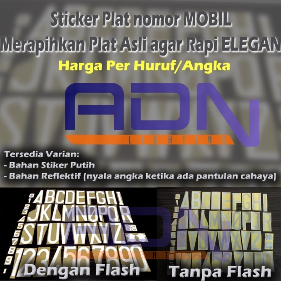 Jual Sticker Huruf Plat Nomor Mobil Scotlight | Shopee Indonesia