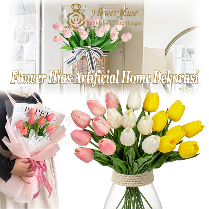 Jual Artificial Tulip Artificial/Bunga Tulip Bahan Latex/Dekor Buket ...