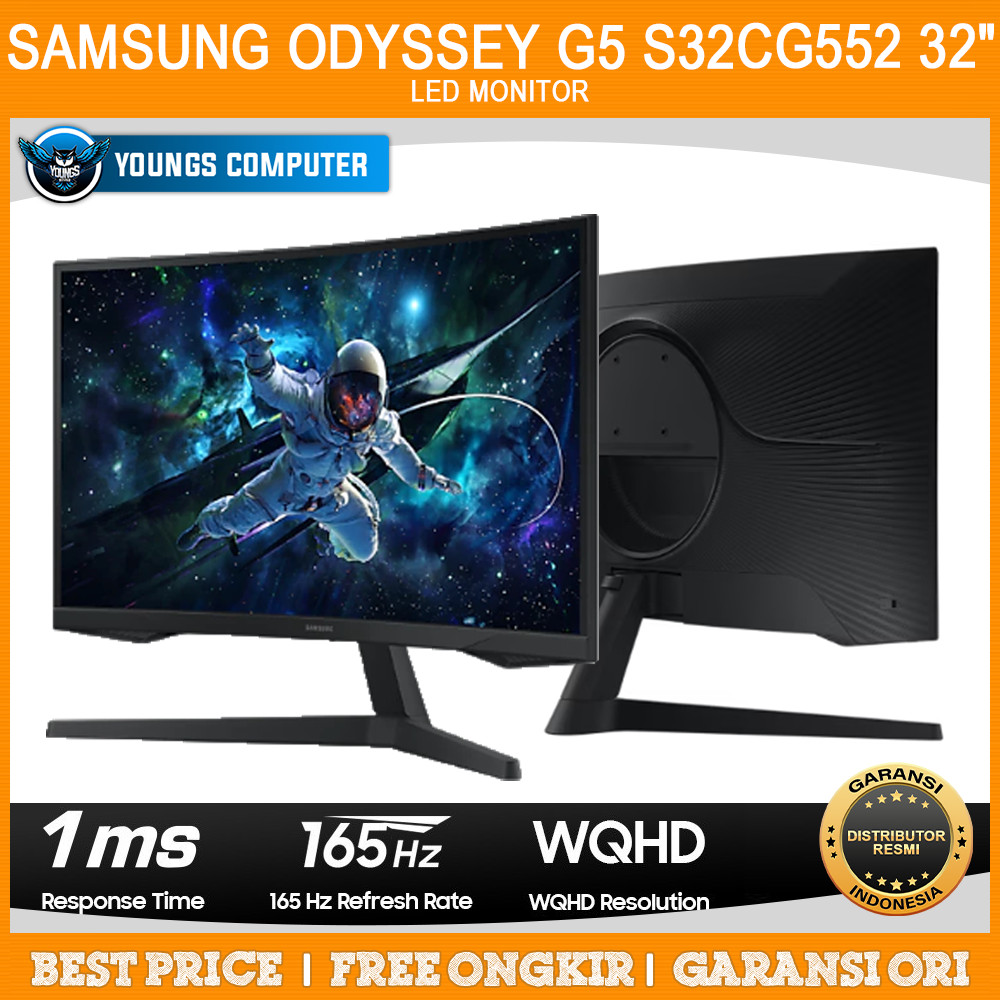 Jual LED Samsung Odyssey G5 S32CG552 32" Curved 2K 165hz 1ms HDR10 ...