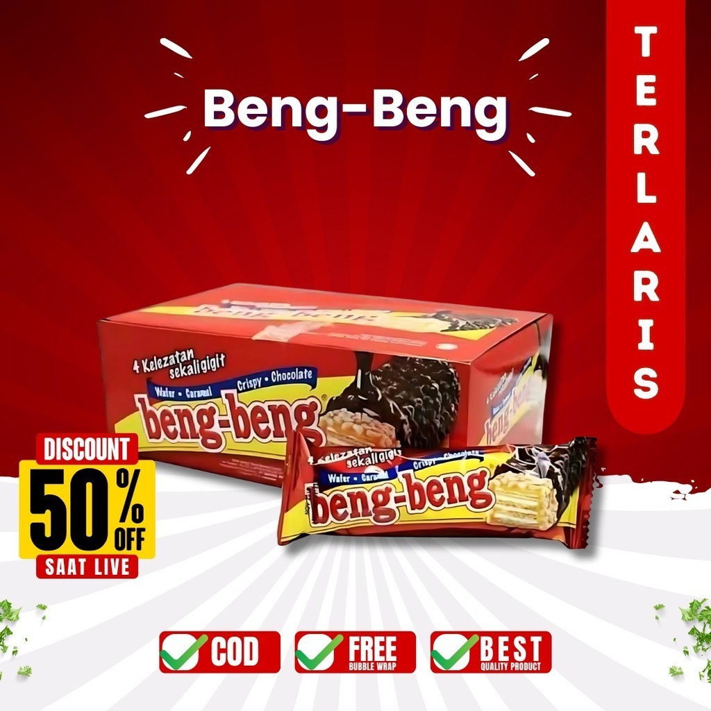 Jual BISKUIT BENG BENG CHOCOLATE COKELAT CRISP WAFER 1 BOX ISI 17 PCS ...