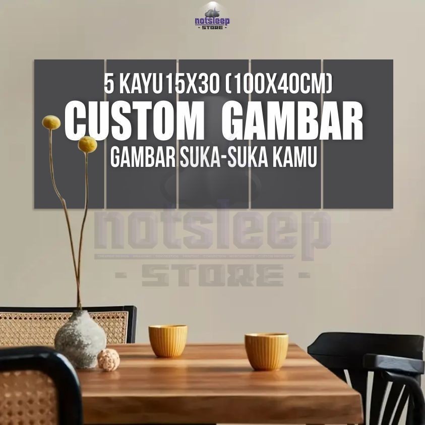 Jual Custom Gambar Besar 1 Set 5 pcs 20x40cm (100x40cm) - Custom Cetak ...