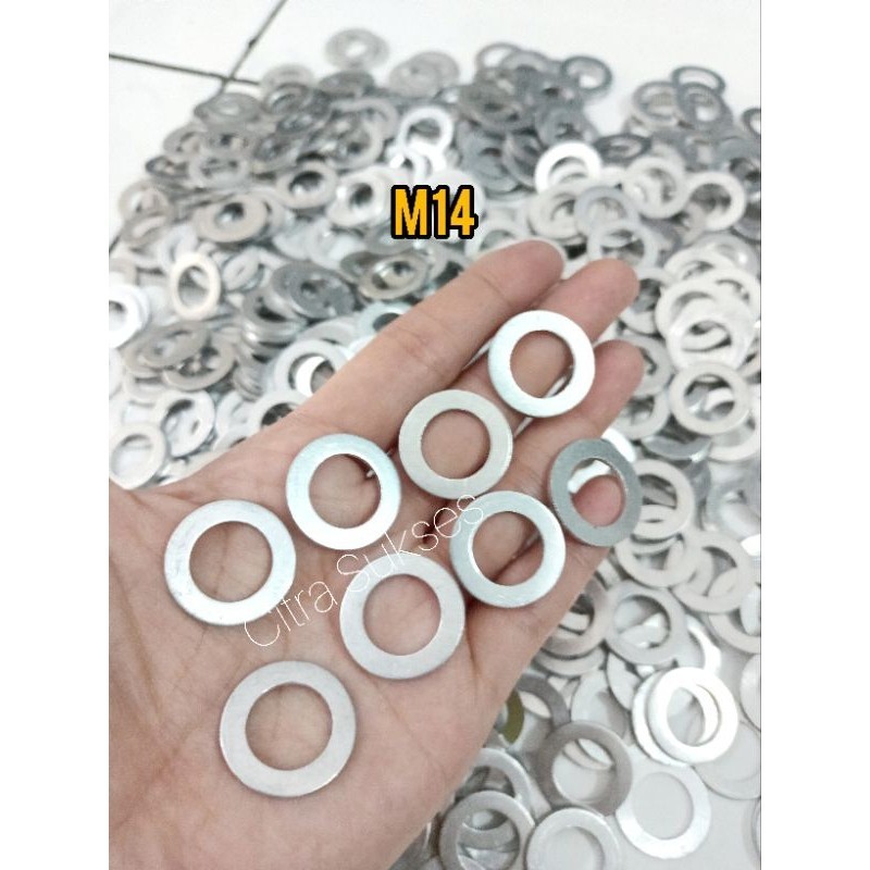 Jual PAKET 50PCS Ring aluminium M14 / Ring Oli Besar M14 / ring PLAT ...