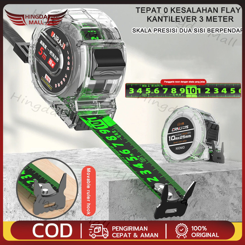 Jual Meteran Pengukur Anti Karat 10/7.5/5 Meter Tahan Banting Bahan Stainless Steel Tembus ...