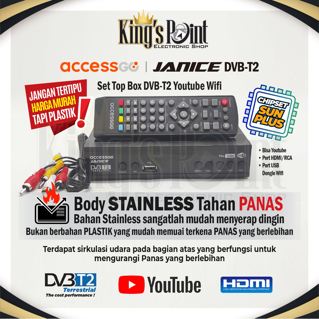 Jual Set Top Box STB DVB-T2 Wifi AccessGo Body Full Metal ORIGINAL ...