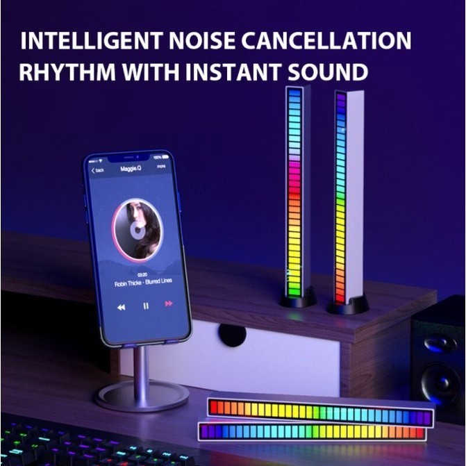 Jual RGB Rhythm Light USB Audio spectrum indicator bar LED lampu hias ...
