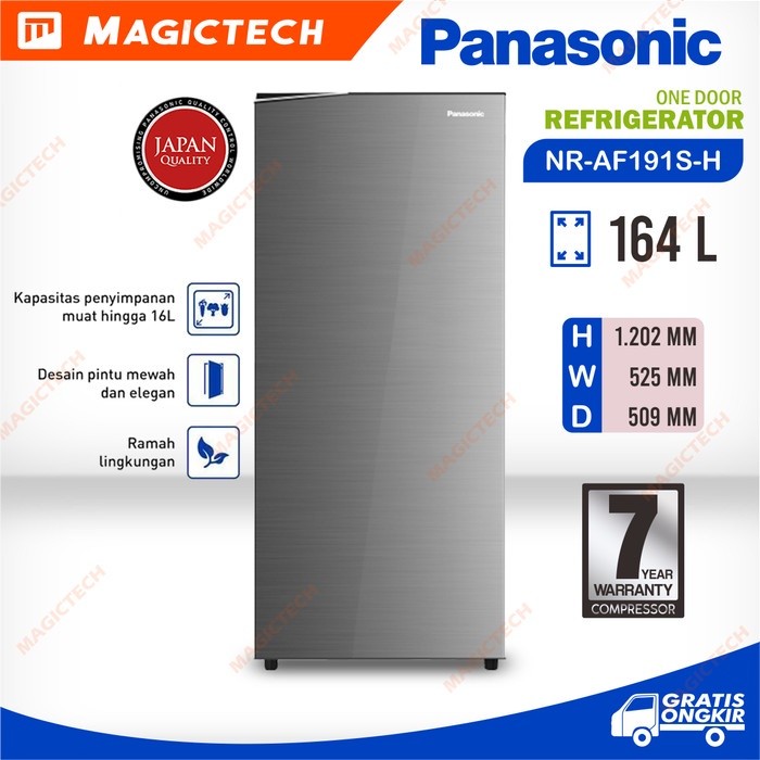 Jual KULKAS 1 PINTU PANASONIC NR-AF191S-H 164L - SILVER (NR-AF191S) | Shopee Indonesia
