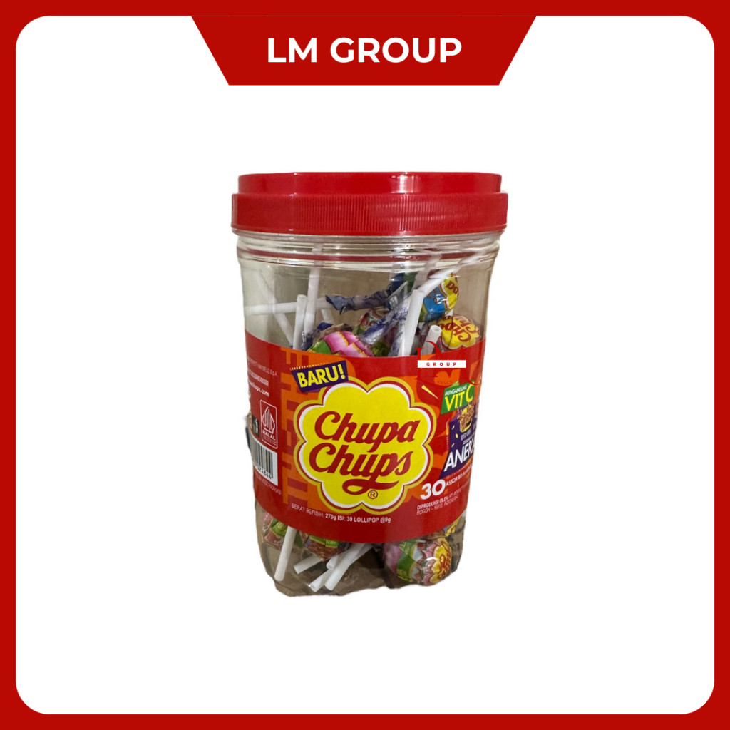 Jual Chupa Chups Aneka Rasa Assorted Lolipop Jar 1 Toples Isi 30 pcs ...