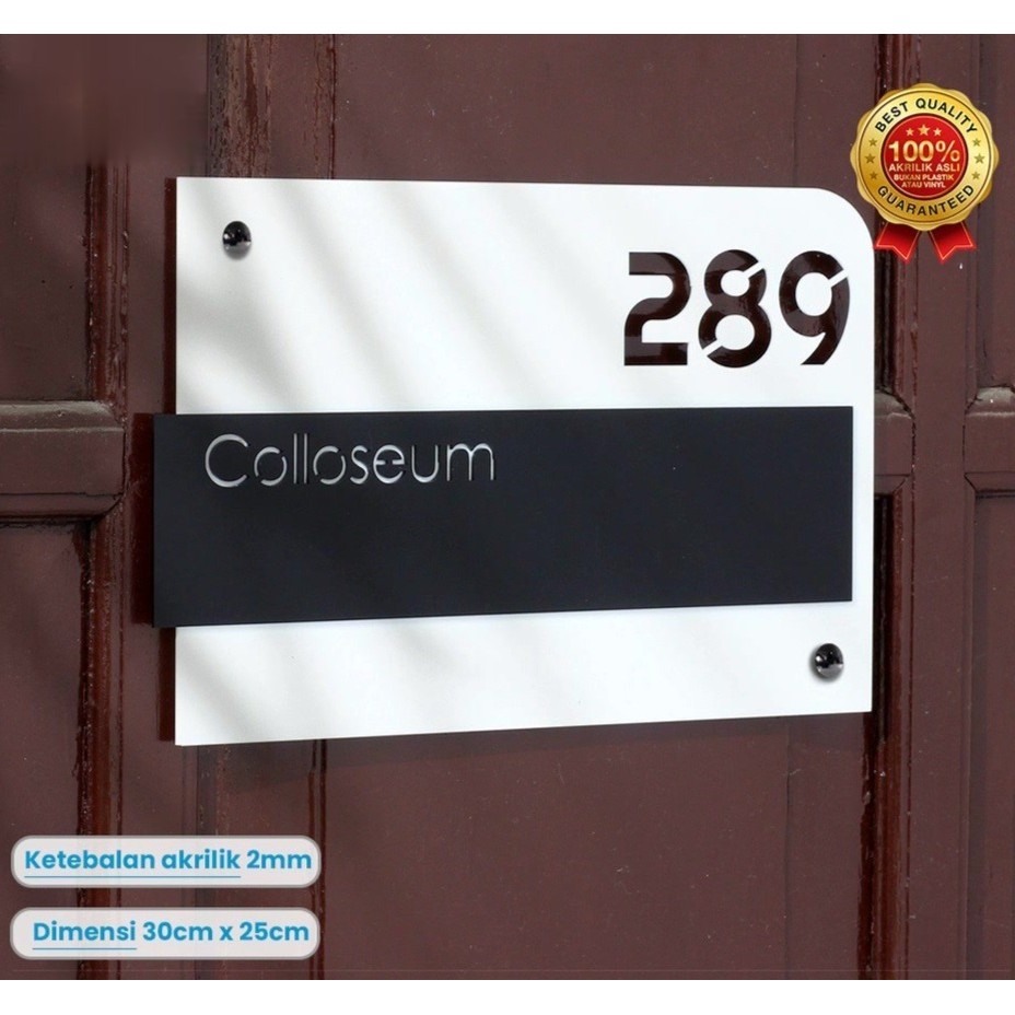 Jual NOMOR RUMAH AKRILIK CUSTOM / ACRYLIC MODERN HOUSE SIGN / NOMOR ...