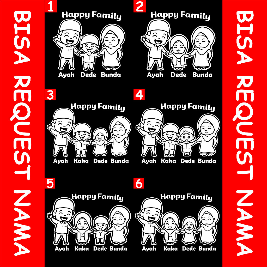 Jual Cutting Sticker Happy Family Stiker Mobil Stiker Kaca Stiker ...