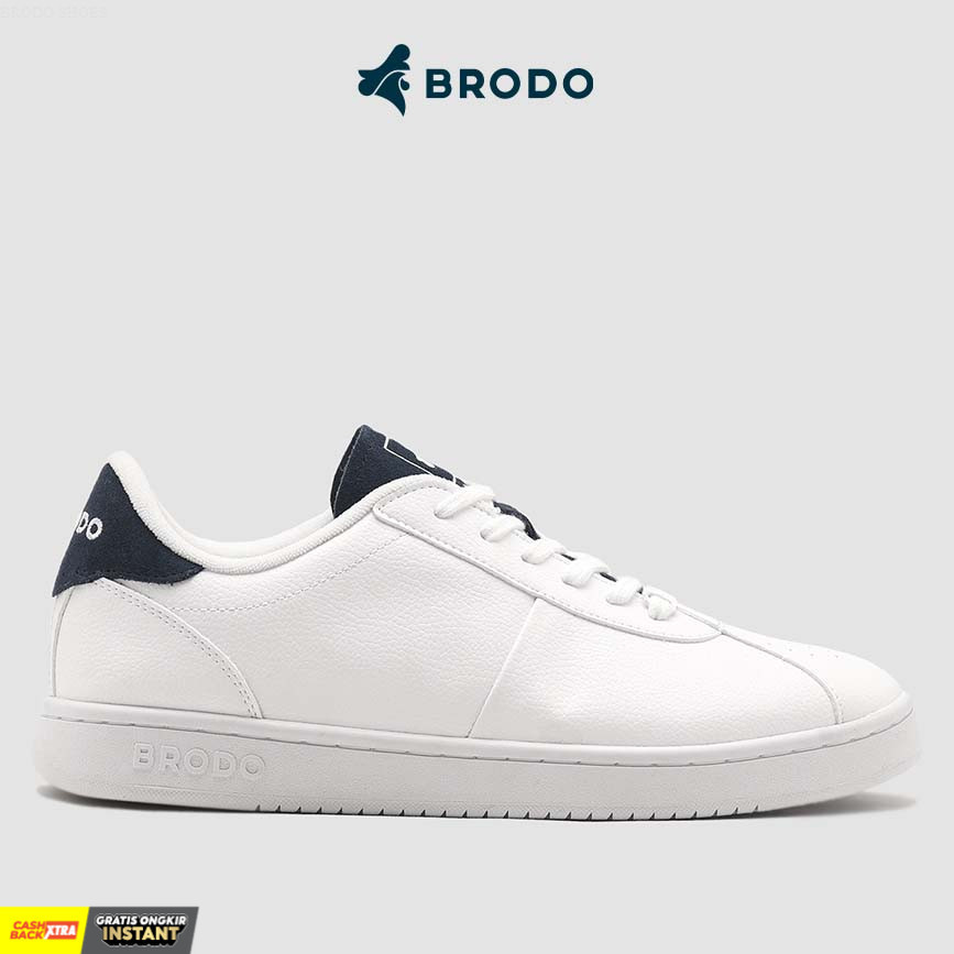 Jual BRODO - Sneakers Corte Sleek White Navy | Shopee Indonesia