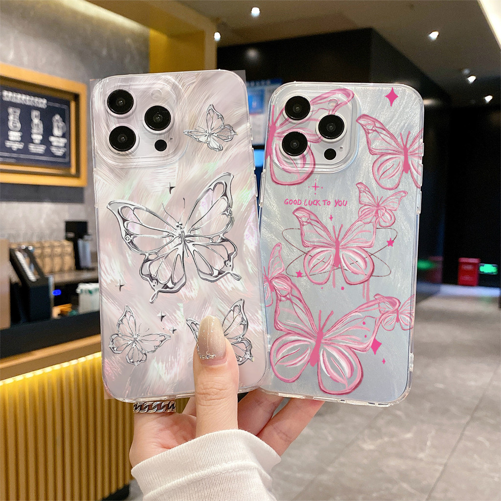 Jual Bobo Case Luxury Silver Feather Holographic Laser Mewah Casing ...