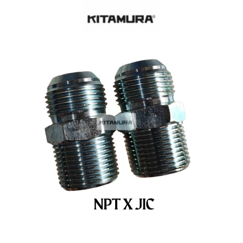 Jual 1/2" NPT x 1/2" JIC Double nipple nepel hydraulic hidrolik ( MB x MJ ) -DM12 | Shopee Indonesia
